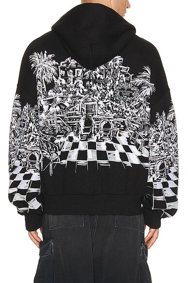 Amiri Chateau Sketch Zip Hoodie - Black