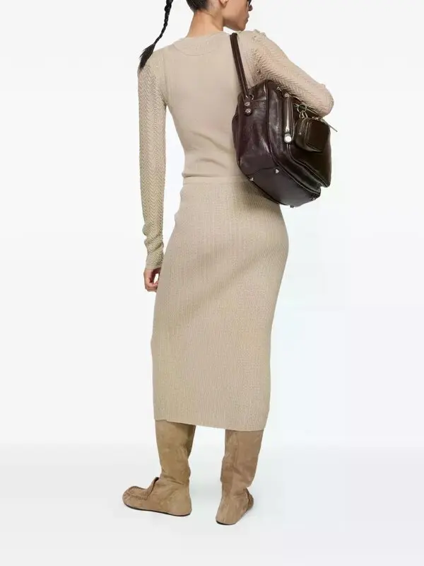 Acne Studios Ribbed Long Sleeve Midi Dress