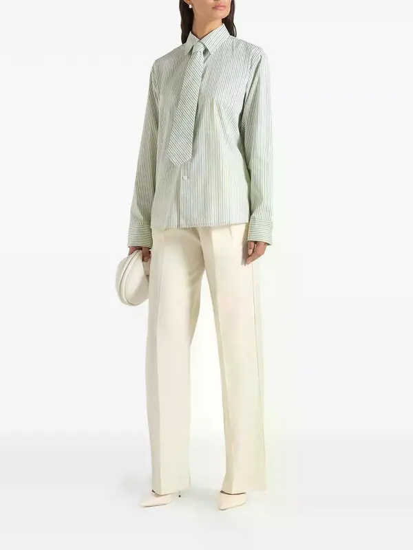 Manière De Voir Dylan Pinstripe Detachable-tie Shirt