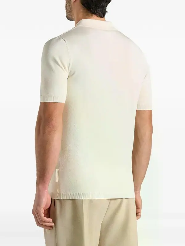 Manière De Voir Luxe Knitted Polo Top - Neutrals
