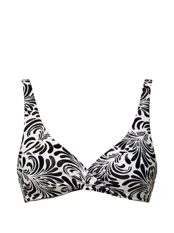 TWINSET Botanical Print Underwired Bikini Top - Neutrals