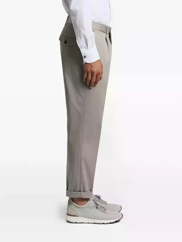 Peserico Cuffed Pleated Trousers - Grey