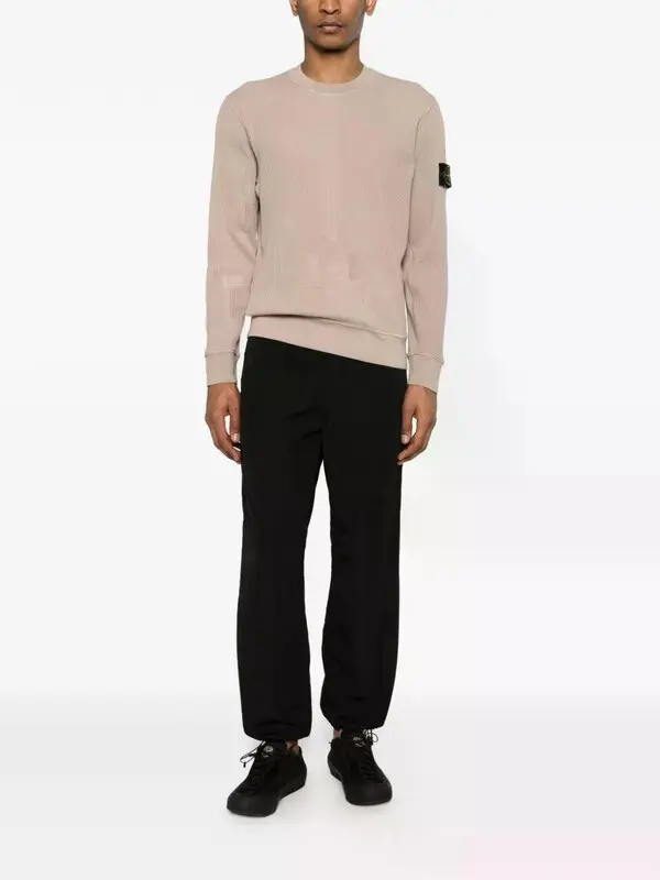 Stone Island Logo-patch Waffle Knit Sweater
