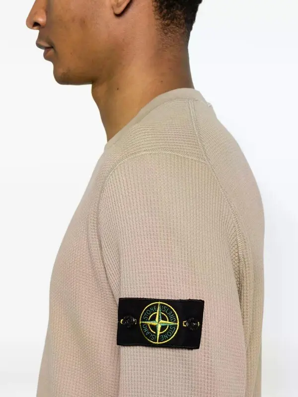 Stone Island Logo-patch Waffle Knit Sweater