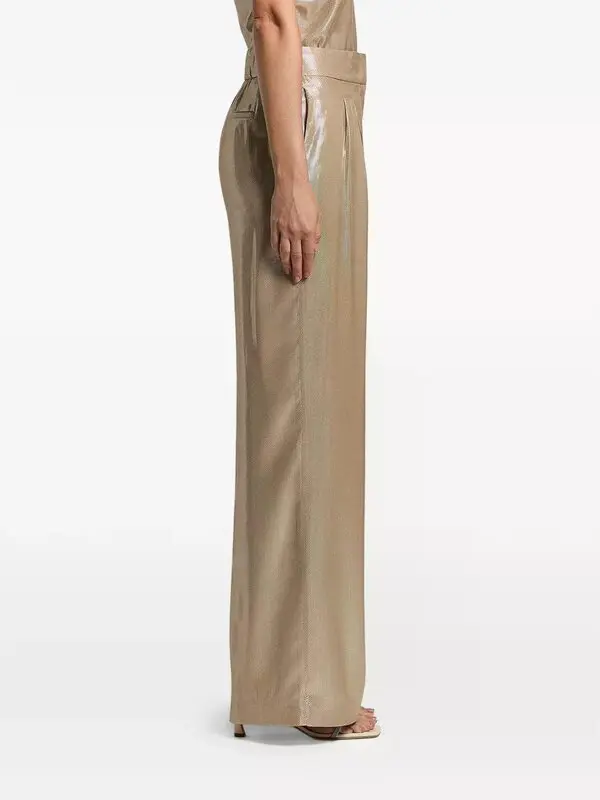 Peserico Lamé Twill Wide-leg Trousers - Neutrals