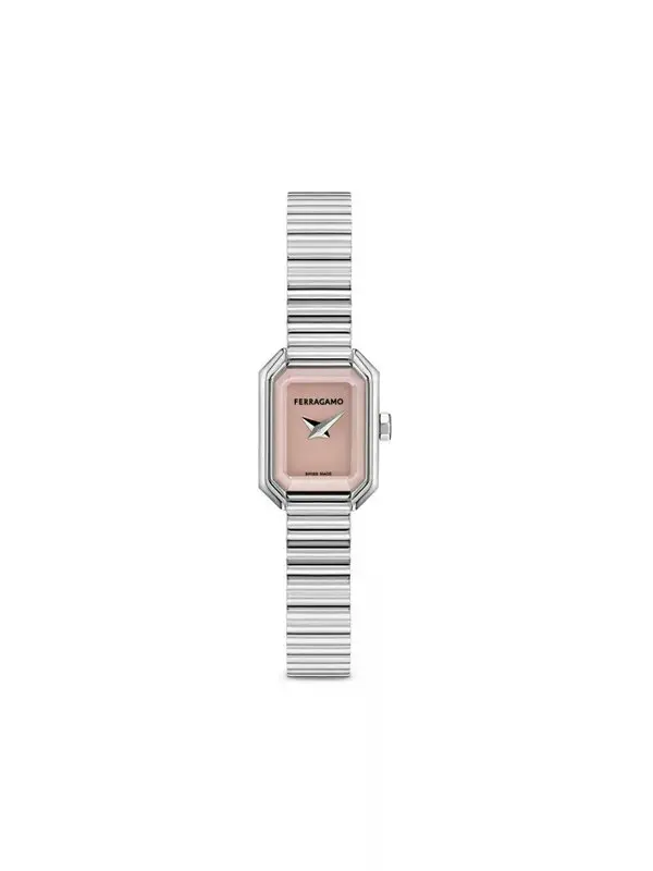 FERRAGAMO Crystal Tank Petite Watch - Silver