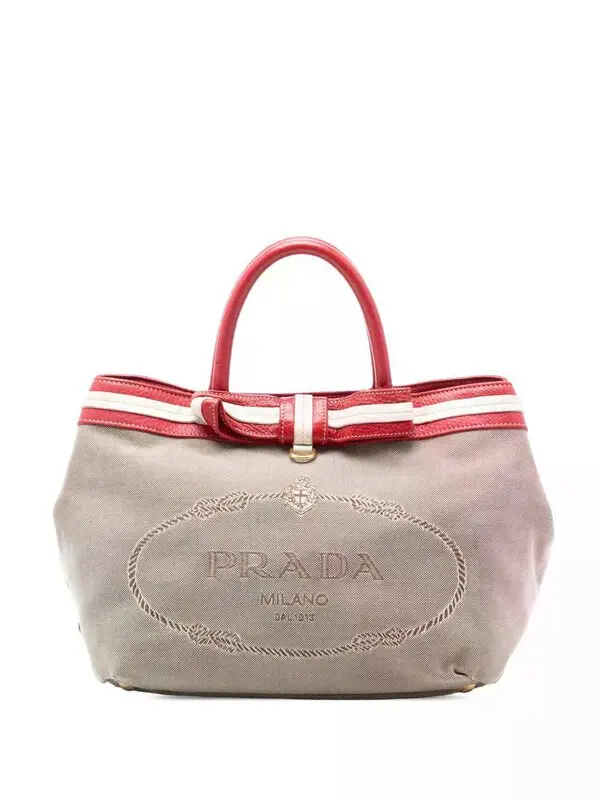 Prada Canvas Canapa Logo Tote Bag - Brown