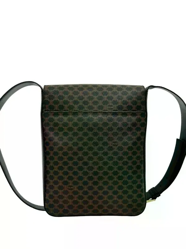 Celine Macadam Coated Canvas Crossbody Bag - Black