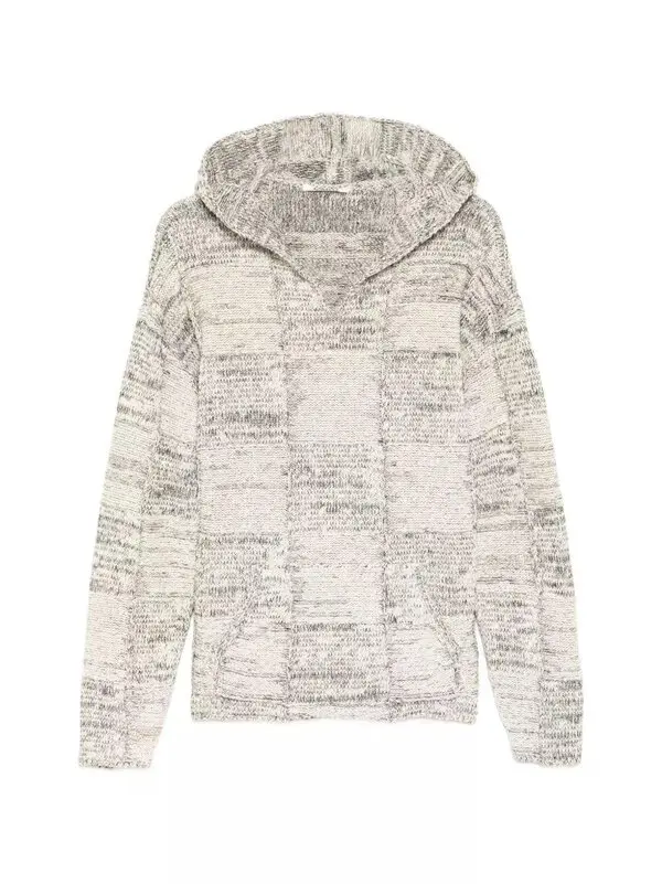 Auralee Patchwork Cotton And Linen-blend Hoodie - Neutrals