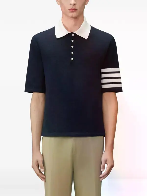 Thom Browne 4-bar Intarsia-knit Polo Shirt