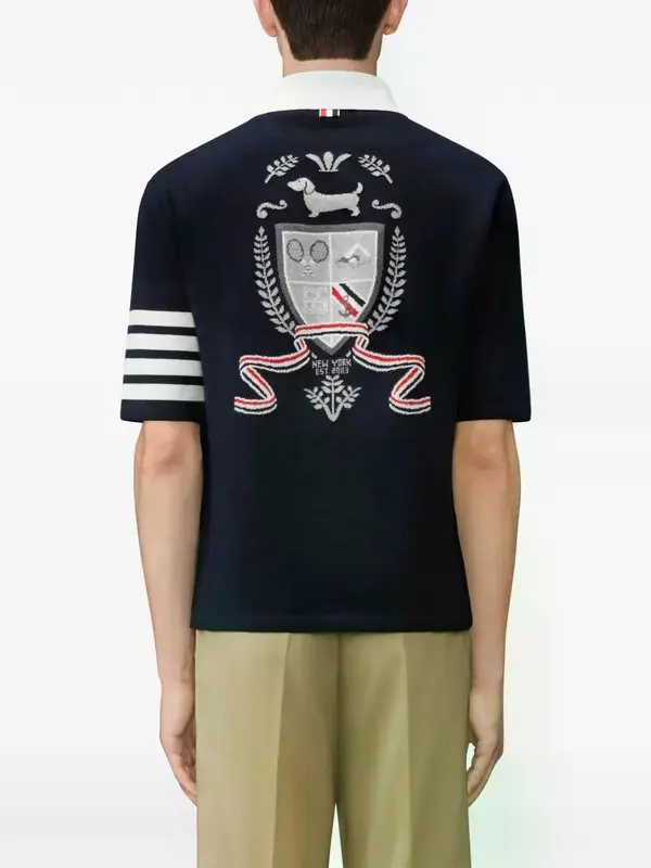 Thom Browne 4-bar Intarsia-knit Polo Shirt