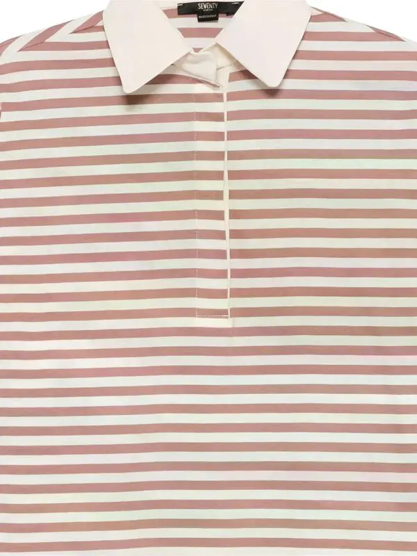 Seventy Striped Polo Shirt With Pointed Collar - Brown