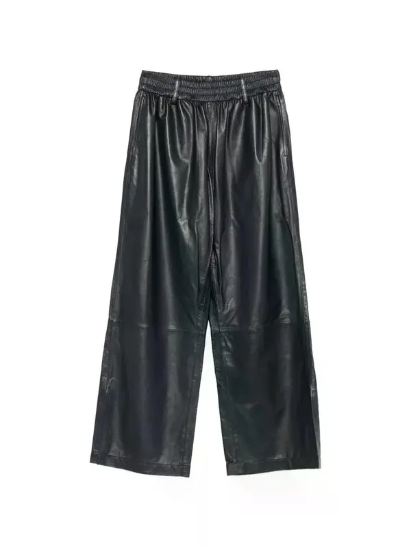 UTZON Elasticated Waist Leather Trousers