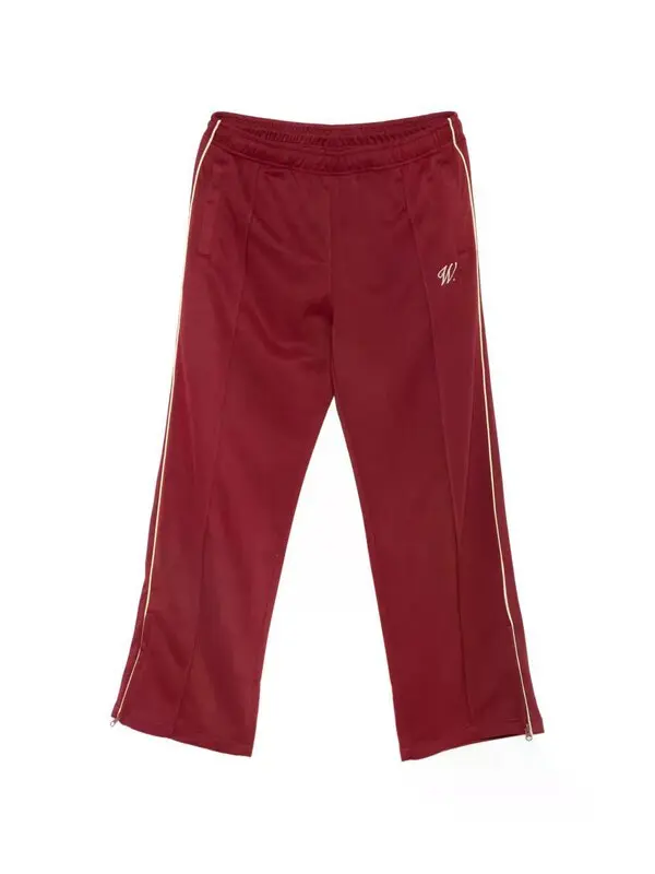 WALK IN PARIS Burgundy Track Pants With Side Stripe Detail - Red