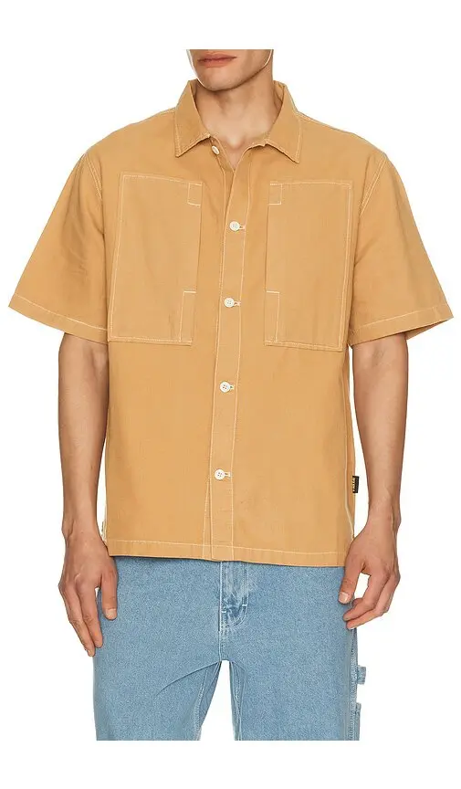 STAN RAY Short Sleeve Painter Shirt In . Also - Brown