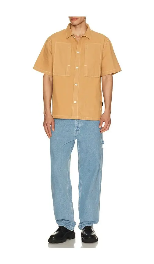 STAN RAY Short Sleeve Painter Shirt In . Also - Brown