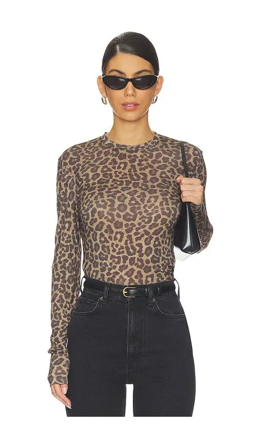 ANINE BING Sylvie Long Sleeve Tee - Brown
