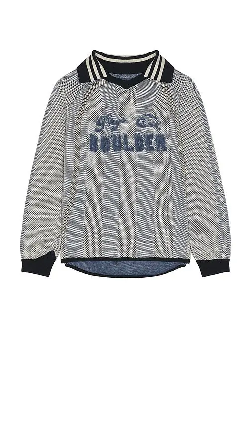 ISA BOULDER Athletic Stripe Sweater - Blue