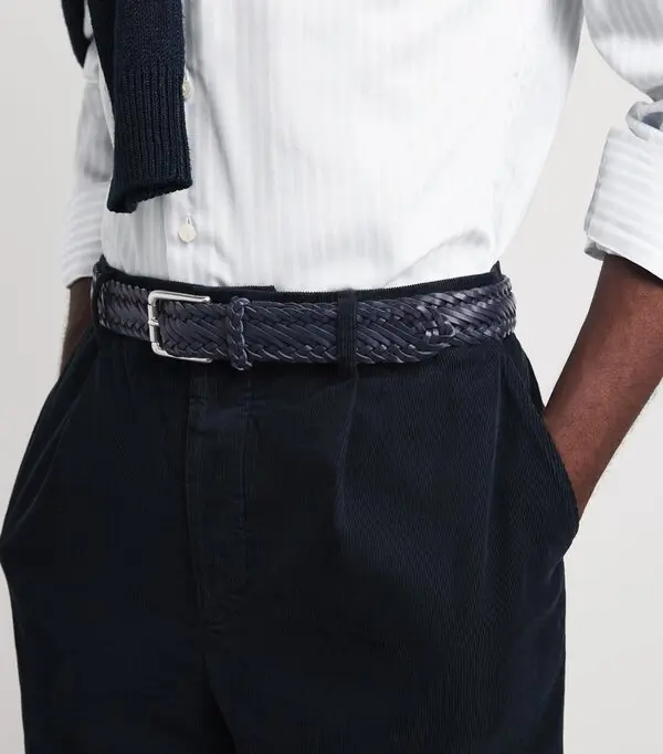Ralph Lauren Purple Label Braided Leather Belt
