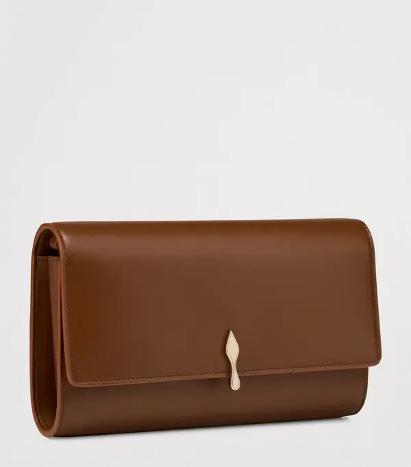 CHRISTIAN LOUBOUTIN Bettina Nappa Leather Chain Wallet - Brown