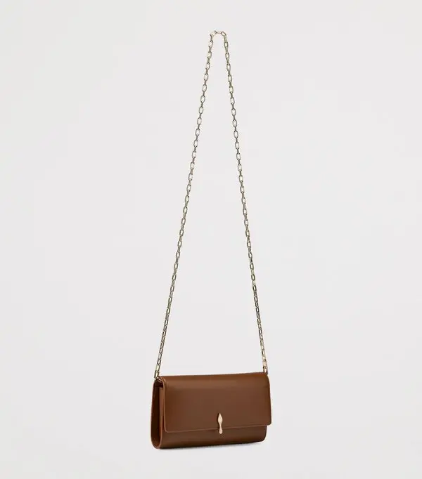 CHRISTIAN LOUBOUTIN Bettina Nappa Leather Chain Wallet - Brown