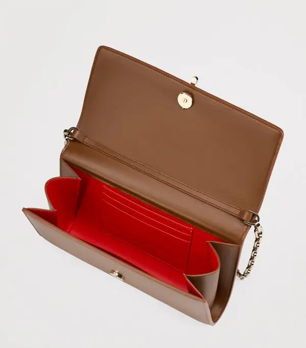 CHRISTIAN LOUBOUTIN Bettina Nappa Leather Chain Wallet - Brown