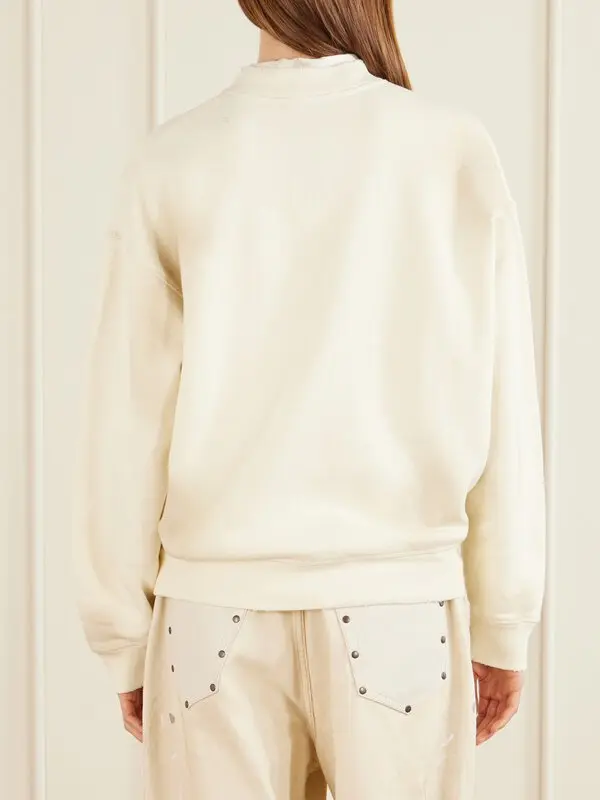 Acne Studios Printed Cotton-jersey Sweatshirt - Neutrals