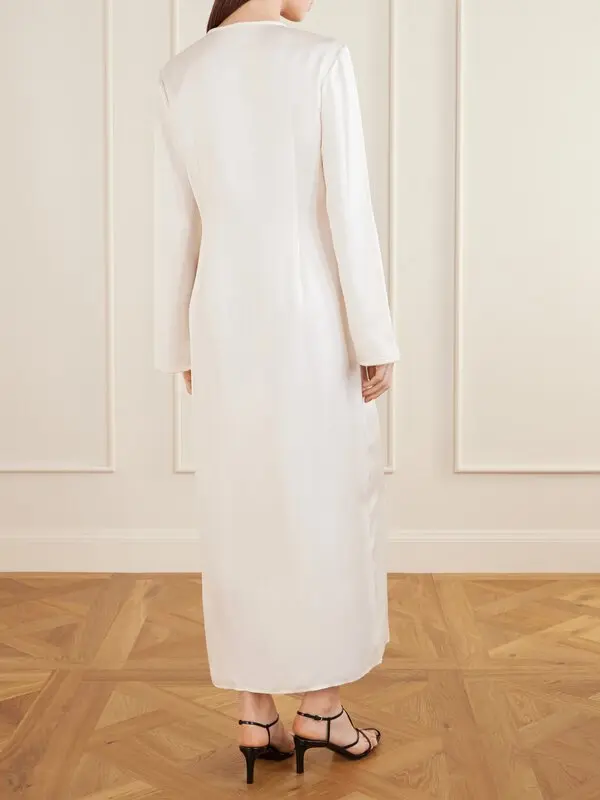 RÓHE Mandarin Silk-satin Maxi Dress