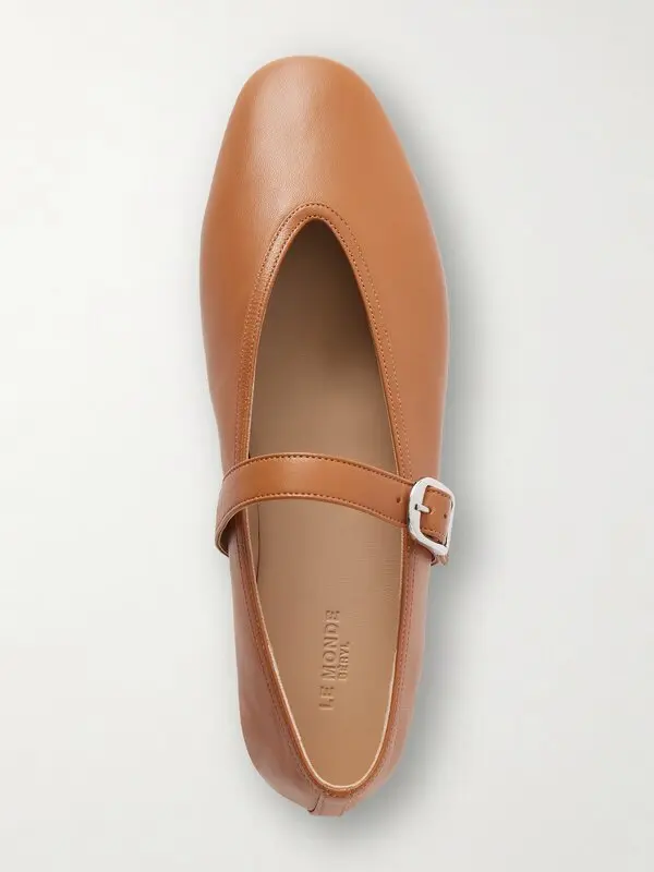 Le Monde Beryl Stella Leather Mary Jane Ballet Flats - Brown