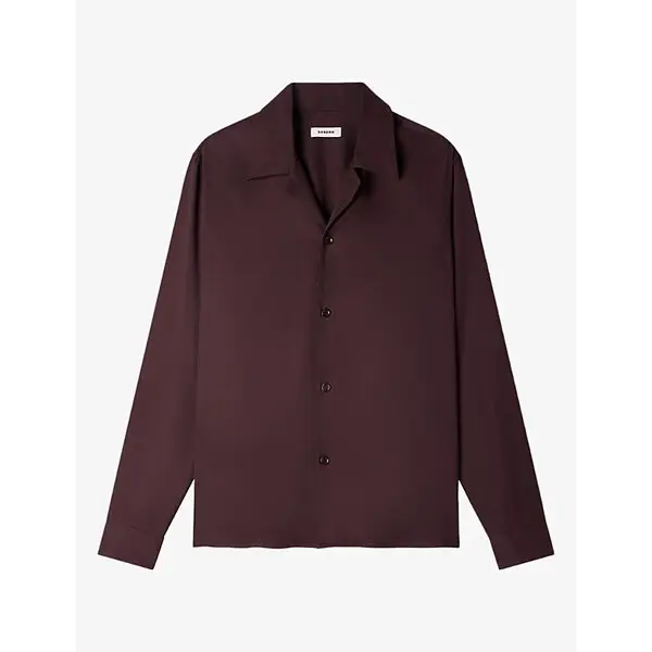 Sandro Spread-collar Woven Shirt - Chocolate