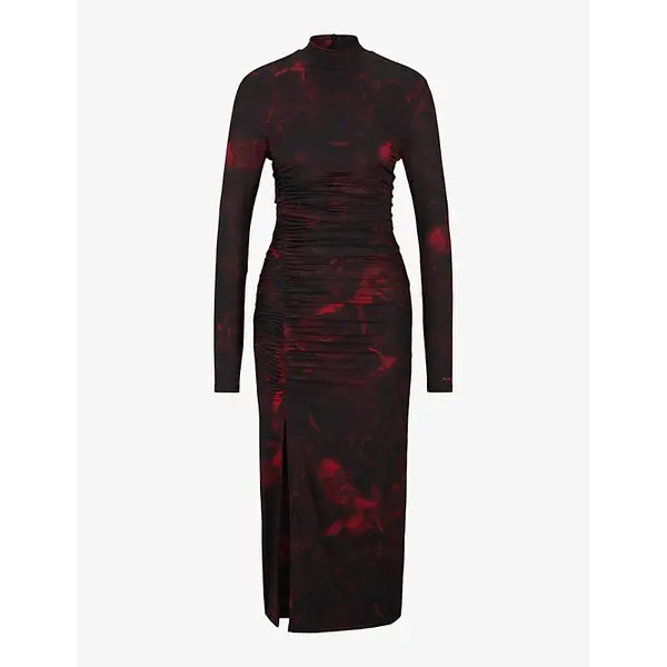Hugo Abstract Print Slim-fit Midi Dress - Open Miscellaneous