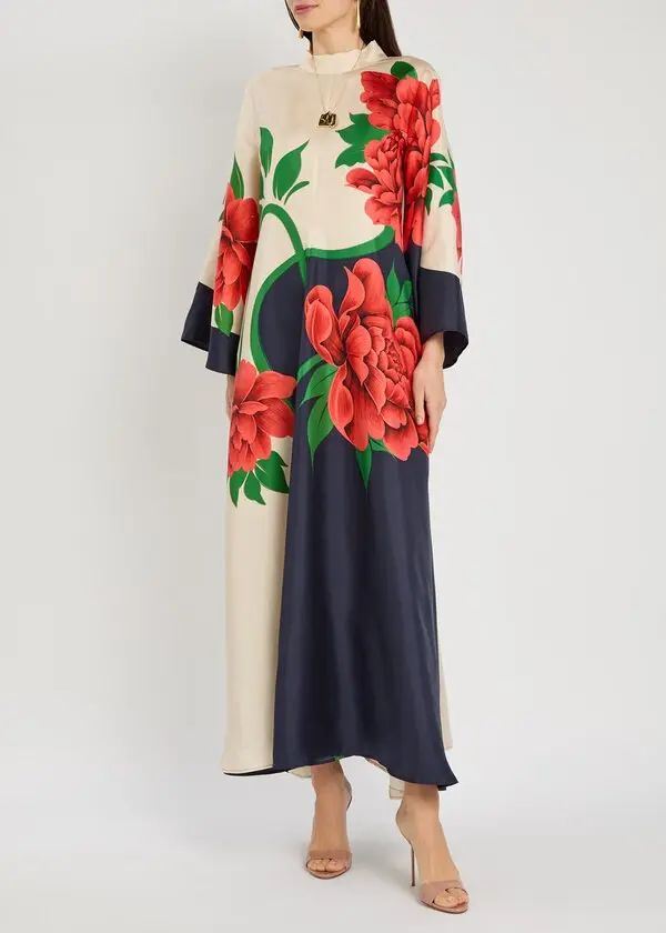 La DoubleJ Magnifico Printed Silk Maxi Dress
