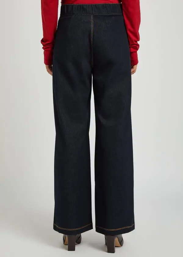Max Mara Cotton-blend Wide-leg Trousers