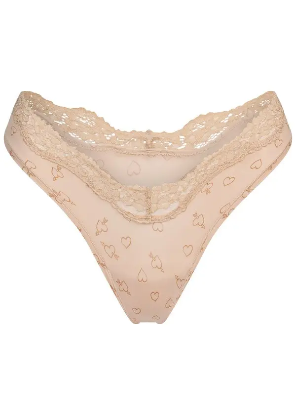 SKIMS Printed Stretch-jersey Thong - Multicoloured