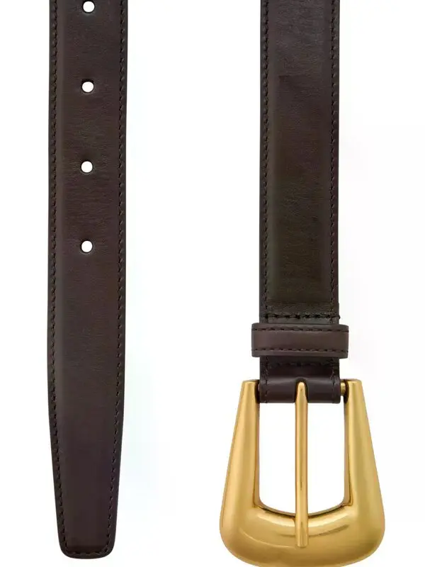 Saint Laurent Folk Buckle Belt - Brown