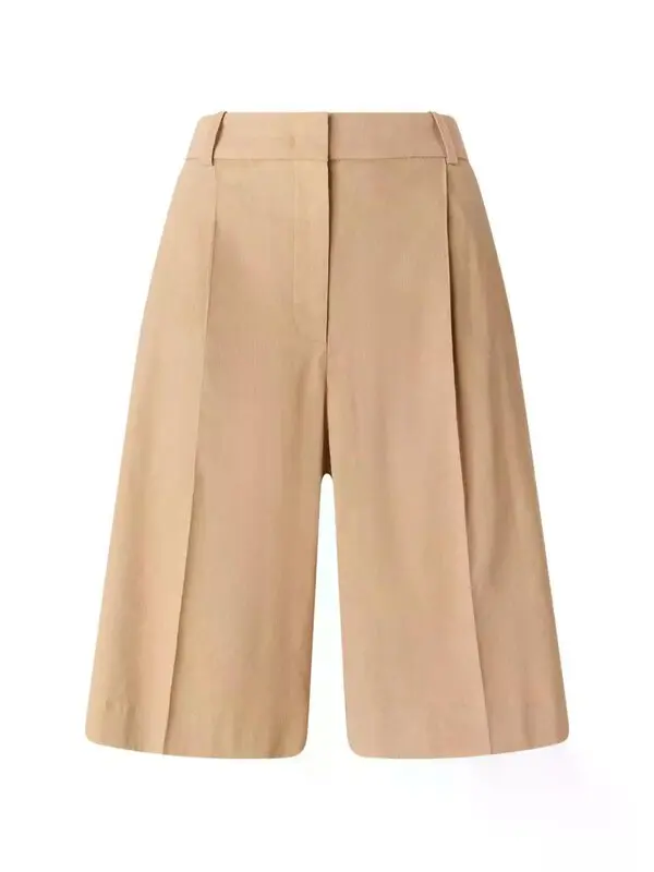 Pinko Pleated Linen Blend Bermuda Shorts - Brown