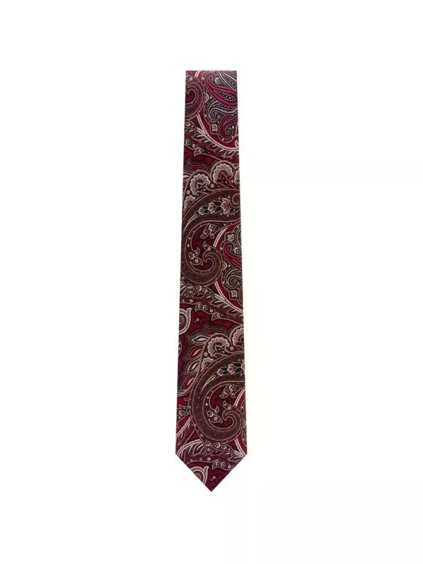 GABRIELE PASINI Paisley-print Silk Neck Tie - Red