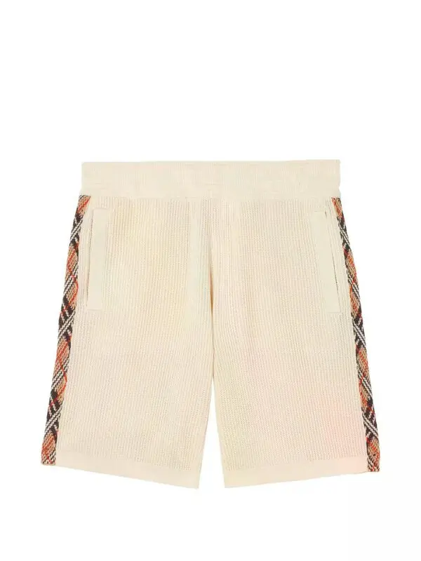 Burberry Check-trim Cotton Shorts - Neutrals