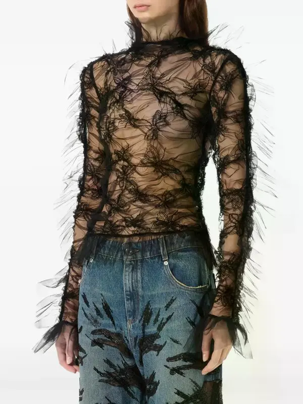 Blumarine Ruffled Butterfly-motif Top