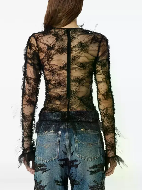 Blumarine Ruffled Butterfly-motif Top