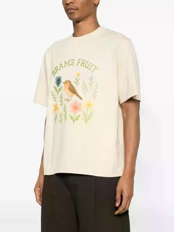 BRAM’S FRUIT Floral-bird-print T-shirt