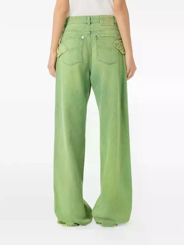 Blumarine Butterfly Embellished Jeans - Green