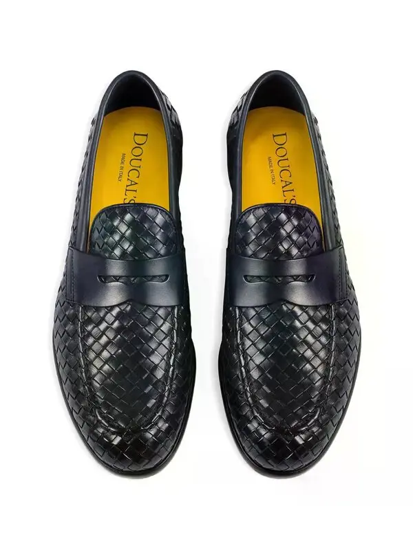 DOUCAL'S Woven Leather Loafers - Blue
