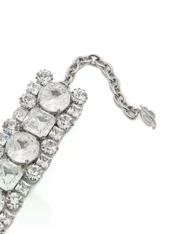 Blumarine Crystal Embellished Cross Choker