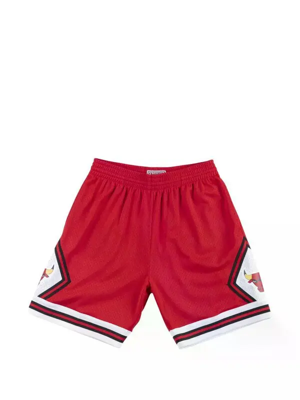 Mitchell & Ness Graphic Print Basketball Shorts - Red