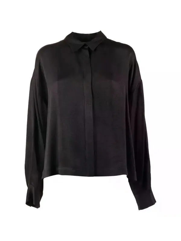Peserico Long Sleeve Button Up Blouse - Black