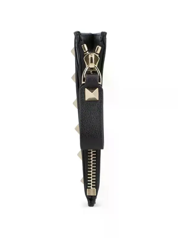 Valentino Garavani Rockstud Zipped Leather Cardholder