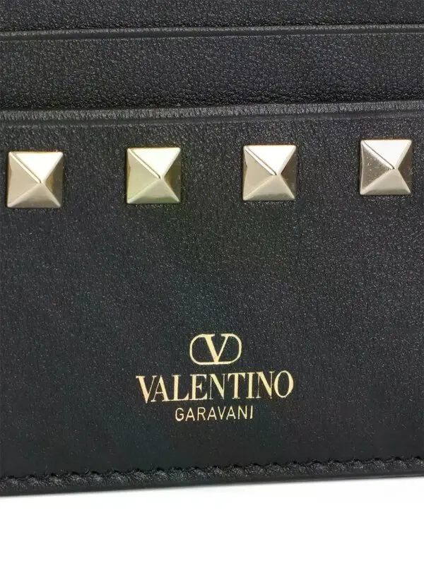 Valentino Garavani Rockstud Zipped Leather Cardholder