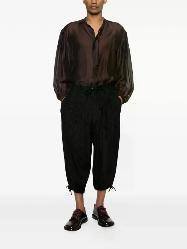 Yohji Yamamoto Striped Drawstring Trousers