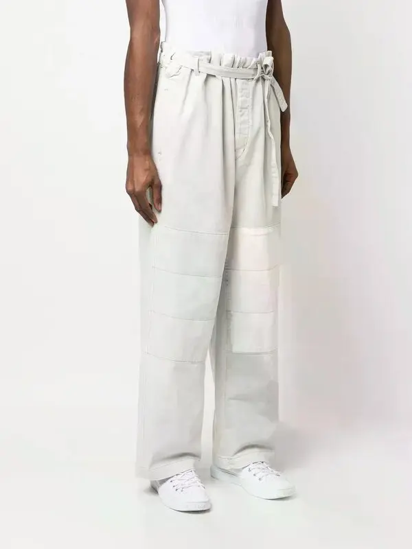 LEMAIRE Belted Wide-leg Trousers In Light